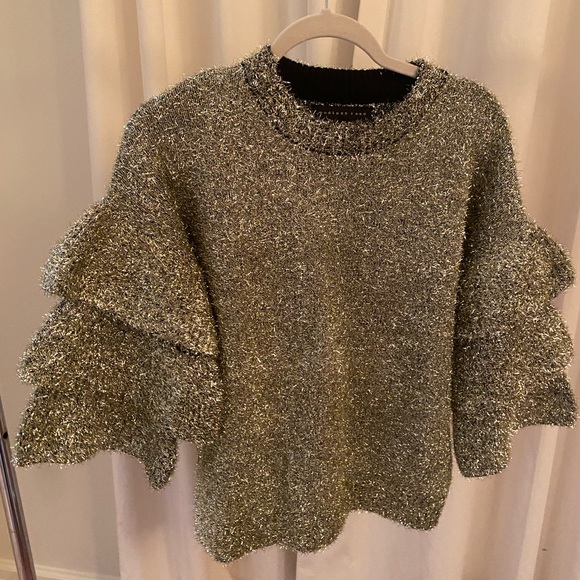 Endless Rose | Sweaters | Nwt Endless Rose Gold Sweater With Tiered ...